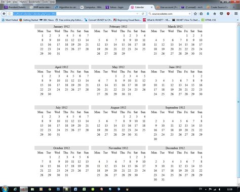 Easter Date And 12 Months Calendar For Any Year In PHP SourceCodester