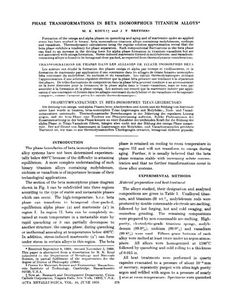 Phase Transformations In Beta Isomorphous Titanium Alloys Pdf Electron Alloy