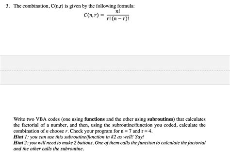 Solved 3 The Combination C N R Is Given By The Following Chegg Com