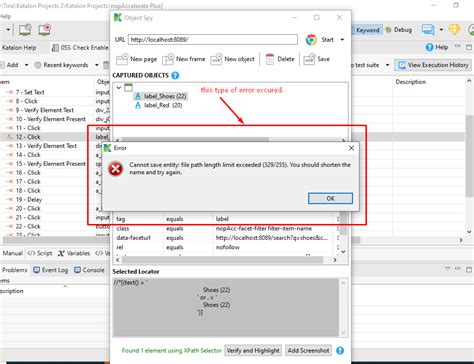 When I Save The Object From Spy Web It Display This Type Error Cannot
