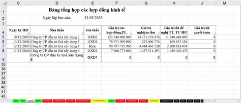 Mẫu File Excel Quản Lý Hợp đồng Xây Dựng Miễn Phí Mới Nhất