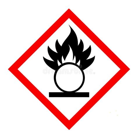 Oxidizing Agent Symbol Is Used To Warn Of Hazard Stock Illustration