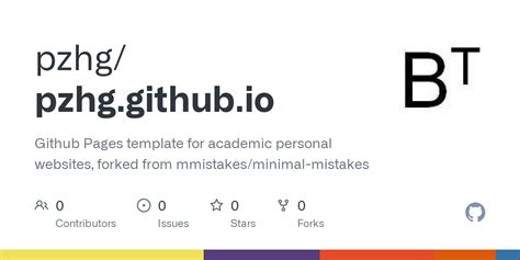 Github Pzhg Github Pages Template For Academic Personal Websites Forked From