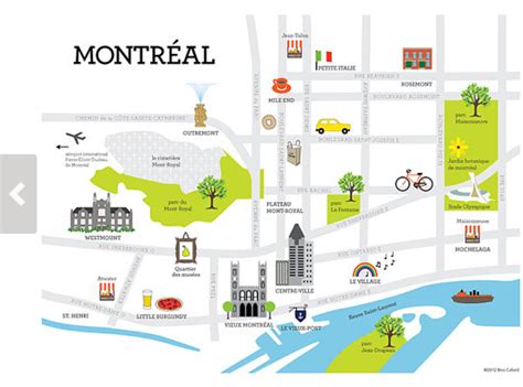 Illustrated Map Montreal Travel Montreal Canada Travel