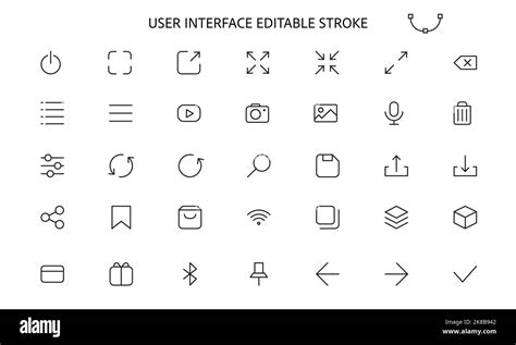 Website Icons Ui Material Design Set Ui Icon Set User Interface Editable Stroke Collection Of