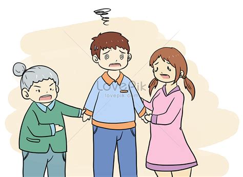 가족의 갈등 일러스트 무료 다운로드 Lovepik