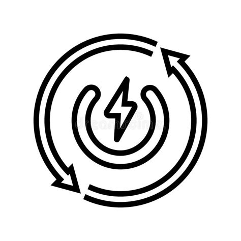 Auto Reset Product Label Caution Line Icon Vector Illustration Stock