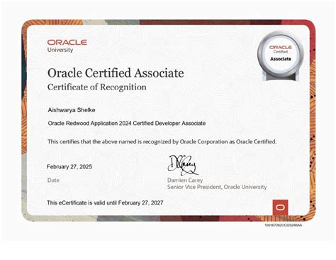 Oraclecertified Oracleredwood Clouddevelopment Innovation Techgrowth… Aishwarya Shelke