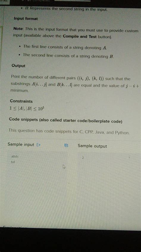 Solved Smallest Common Substrings You Are Given Two Strings