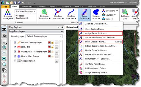 Draw And Assign Cross Sections Command Hec Hms Civilgeo Knowledge Base
