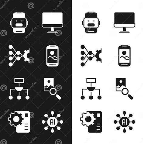 Set Mobile Phone Neural Network Chat Bot Computer Monitor Algorithm