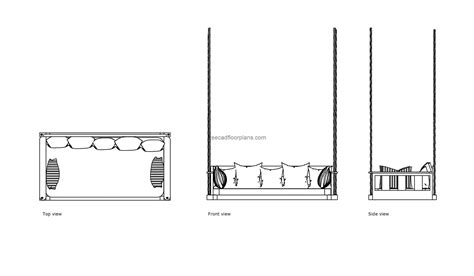 Porch Swing Bed Twin Size Free Cad Drawings