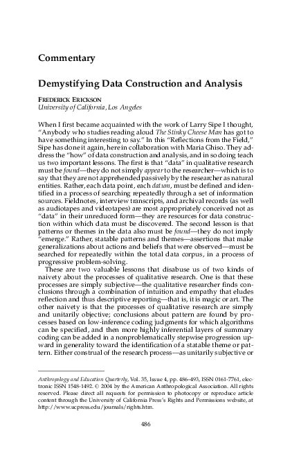 Pdf Commentary Demystifying Data Construction And Analysis
