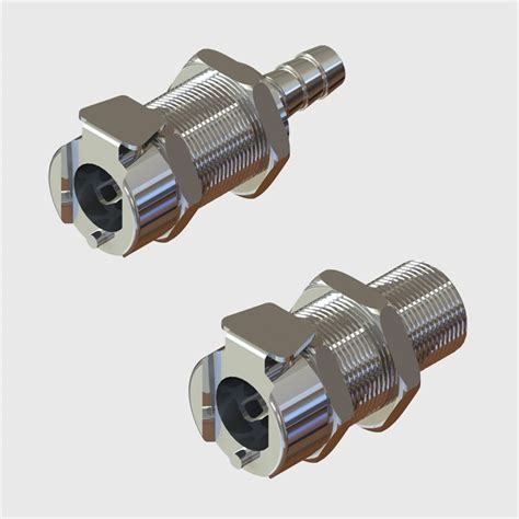 Chrome Plated Brass Panel Mount Coupling Sockets 14 Flow Thumb