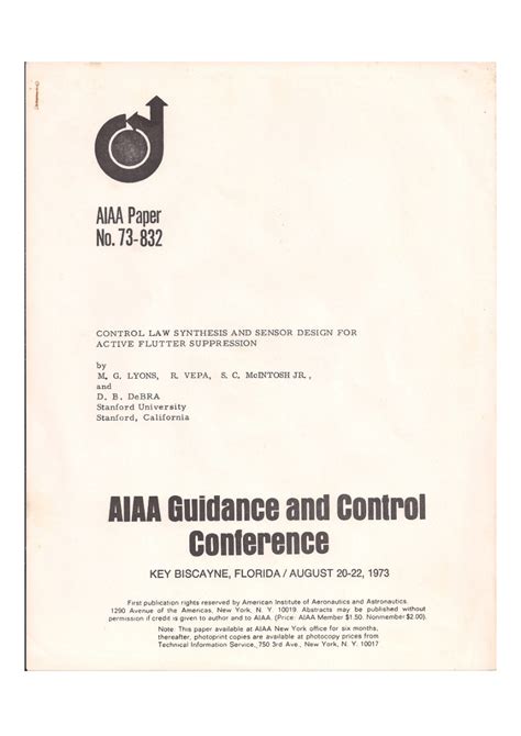 Pdf Control Law Synthesis And Sensor Design For Active Flutter Suppression