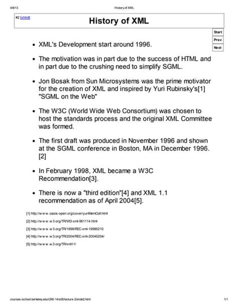 History Of Xml Pdf