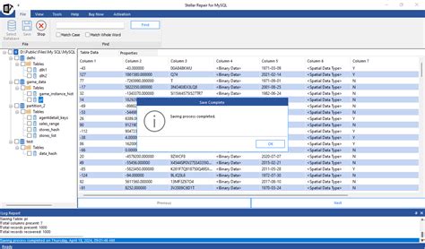 Screenshots Stellar Mysql Database Recovery