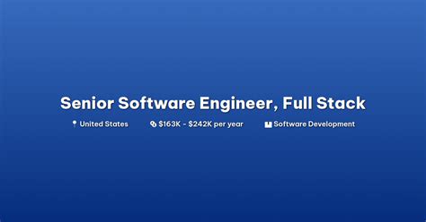 Senior Software Engineer Full Stack At