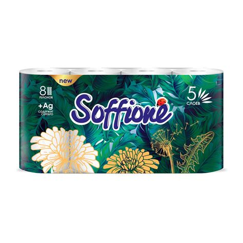 Туалетная бумага, Soffione, 5 слоёв, 8 рулонов - купить в интернет ...