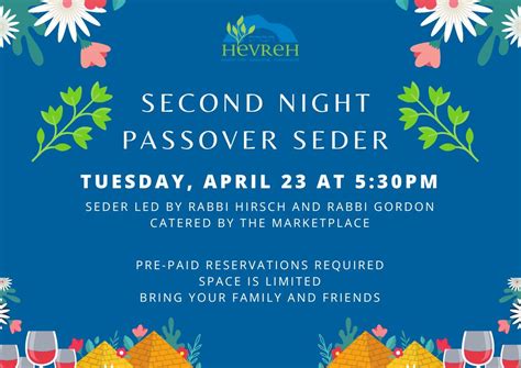 Second Night Passover Seder Hevreh