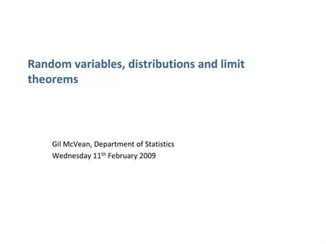 Ppt Random Variables Distributions And Limit Theorems Powerpoint