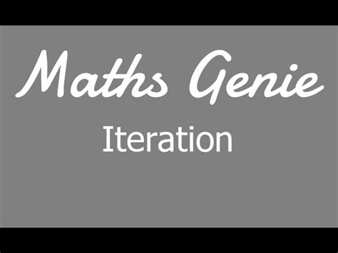 Iteration New Gcse Maths Higher Youtube