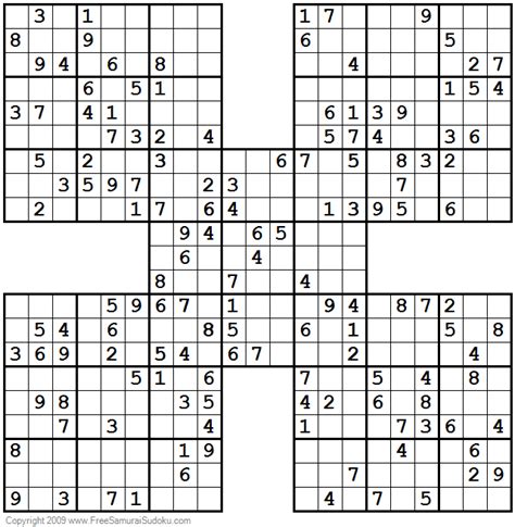 Printable Samurai Sudoku