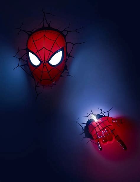 Melenltavengers Led 벽 램프 크리 에이 티브 스티커 야간 조명 얼굴 손 슈퍼 히어로 3d 크리스마스 마블