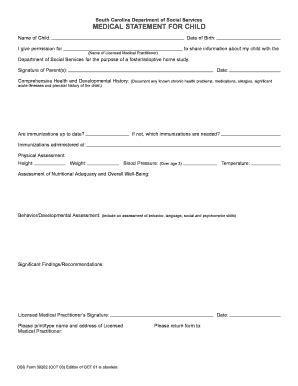 Fillable Online Dss Sc Dss Physical Examination Form For Staff Fax Email Print PdfFiller