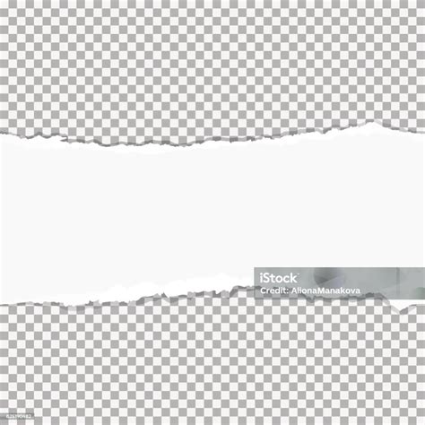 현실적인 벡터 텍스트 원활한 공간으로 찢어진된 가장자리와 종이 가로로 찢어진 종이에 대한 스톡 벡터 아트 및 기타 이미지