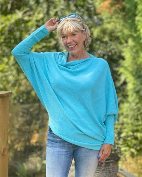 Soft Knit Asymmetrical Jumper Berillo Blue Lavenderlime Clothing