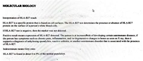 Hla B27 Test Introduction Result Interpretation Clinical