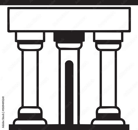 Stark Minimalist Depicts A Classical Architectural Gateway With Three