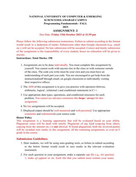 Programming Fundamentals Assignment C