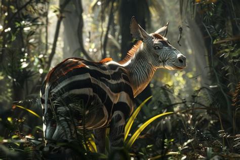Premium Photo Describe The Enigmatic Sight Of An Okapi In A Hype Generative Ai