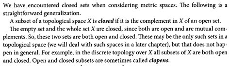 closed subsets in a toplogical space