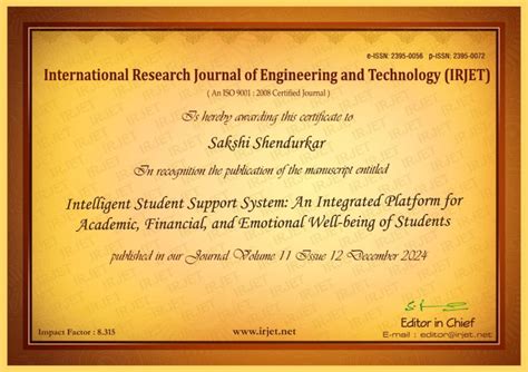 Sakshi Shendurkar On Linkedin Excited To Announce The International Research Journal Of
