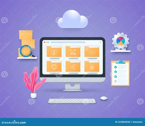 File Organization Service Document Archiving Concept Organized Data Storage System Drawers