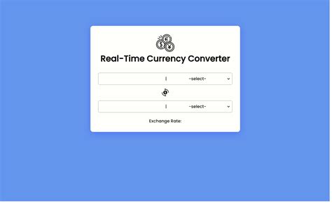 Real Time Currency Converter Using Html Css And Javascript With Source
