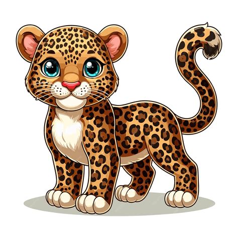 귀여운 치타 터 만화 일러스트레이션 프리미엄 벡터