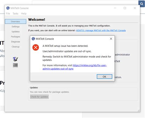 Issues With Updating MikTeX With Admin Access MiKTeX Miktex Discussion GitHub