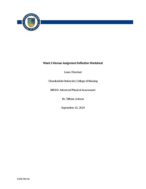 Week 3 I Human Assignment Reflection Worksheet Week 3 Ihuman Assignment Reflection Worksheet
