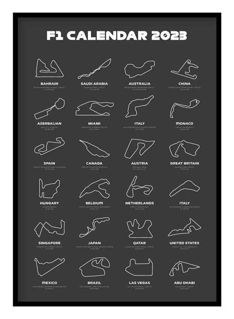 F1 Calendar 2023 Print Artofit