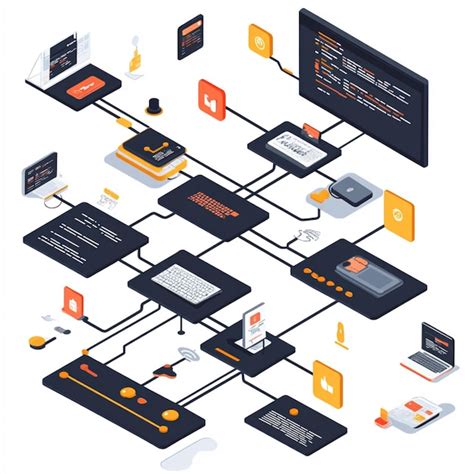 A Digital Flowchart Showing The Frontend Development Process From Design To Deployment Premium