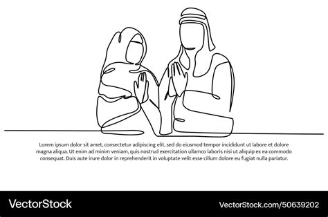 One Continuous Line Of An Ramadan Kareem Poster Vector Image