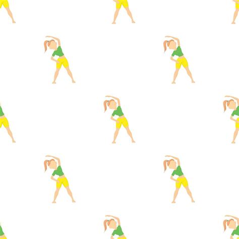 Girl Doing Exercises Pattern Seamless Vector 19196190 Vector Art At
