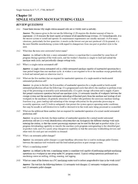 Chapter 14 Single Station Manufacturing Cells Pdf Pdf