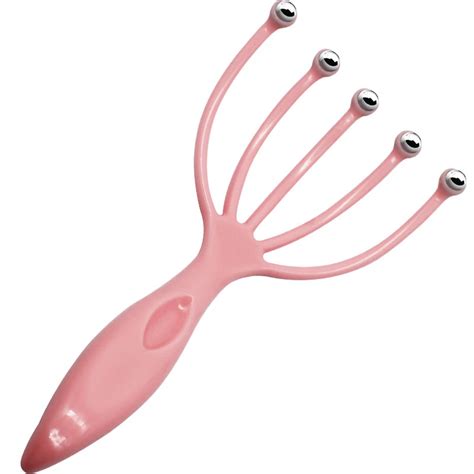 Hand Held Scalp Massager Five Finger Ball Roller Comb Head Relaxation
