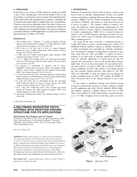 Pdf A Multiband Microstrip Patch Antenna With Defected Ground Structure For Its Applications
