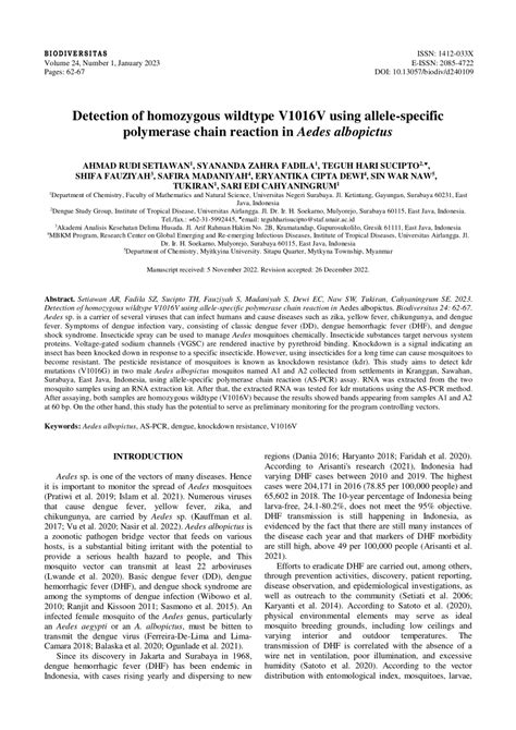 Pdf Detection Of Homozygous Wildtype V1016v Using Allele Specific Polymerase Chain Reaction In